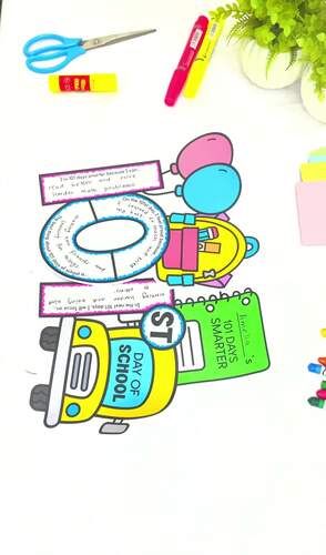 101st Day of School Craft 101 Days Smarter Writing Activities Bulletin ...