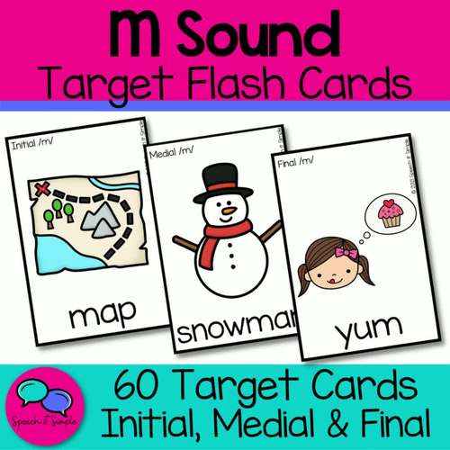 M Sound Articulation Target Cards - Artic - Apraxia - Phonology ...