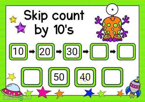Skip Counting by 10 Boom Cards™ Distance Learning Multiplication