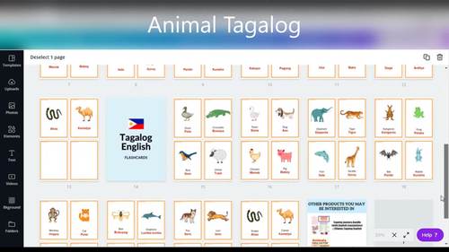 Animals Tagalog flashcards by Language Forum | TPT