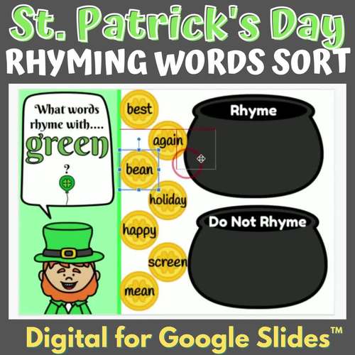 St. Patrick's Day ELA Activity Rhyme and Sort Digital Activities and ...