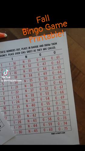 Printable Fall Autumn Pumpkin Bingo Game for classroom Q30 with call sheets