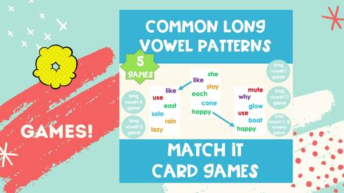 Common Long Vowel Spelling Patterns Card Game Bundle | TPT