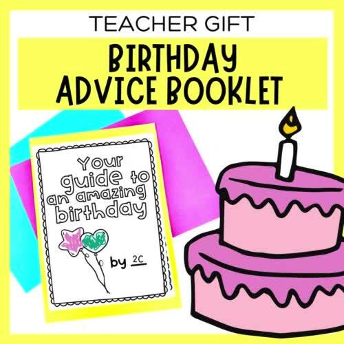Teacher Birthday Advice Book | Class Birthday Gift Booklet | TPT