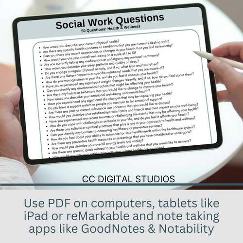 Social Worker Client Questions, Case Manager Therapy Question, Case ...