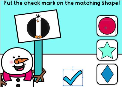 2D Shape Matching Winter Math Games No Prep Kinder PreK January Google ...