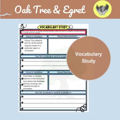 Fauna & Flora: Symbiotic Relationships The Oak Tree & Egret, 5th/6th Grade