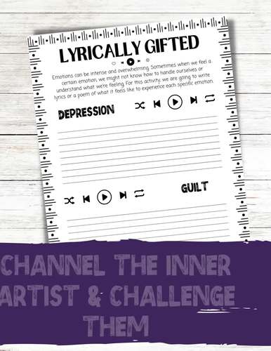 Song Writing Activity For Counseling Lessons | Expressing Emotions Activity