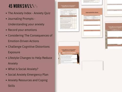 45 Page Anxiety Management Workbook for Teens and Adults by ...
