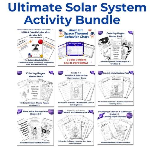 Ultimate Solar System Bundle | Coloring Pages, Math Worksheets, STEM ...