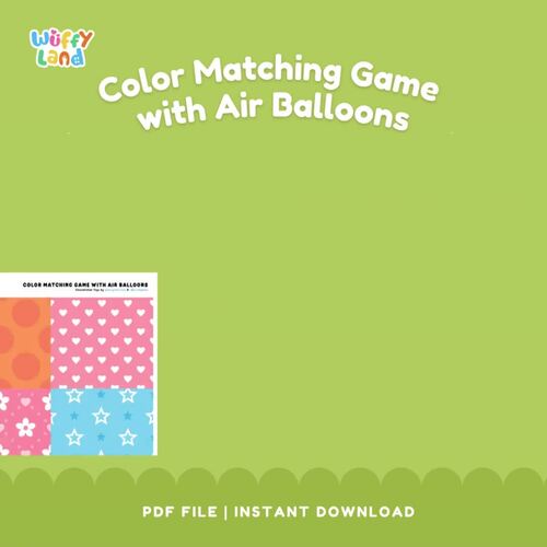 Color Matching Game With Air Balloons, Cute Kids Matching Game, Color ...
