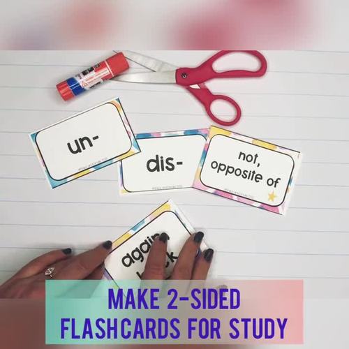 Prefix and Suffix Activities, Anchor Charts, Handouts, and Cards