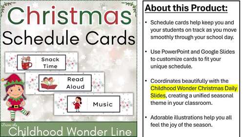 Christmas Classroom Schedule Cards with Editable Options – Childhood ...