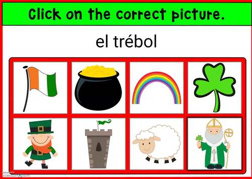 Spanish St. Patricks Day | El Día de San Patricio BOOM CARDS by Debbie Wood