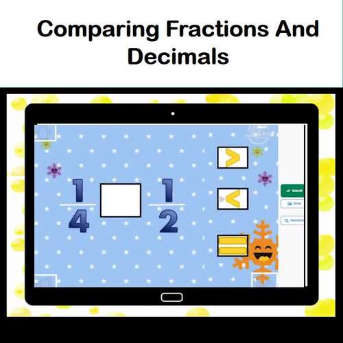 Winter Comparing Fractions And Decimals Digital Boom Cards by Limes and ...