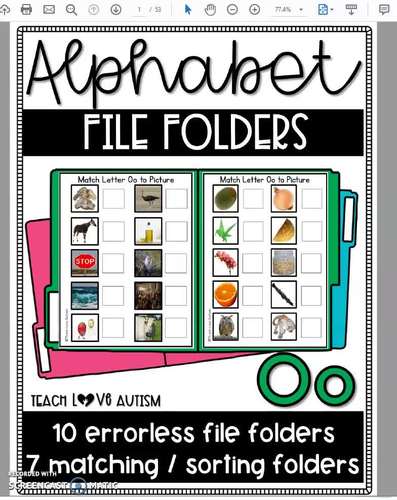 Alphabet File Folders Letter O by Teach Love Autism | TPT