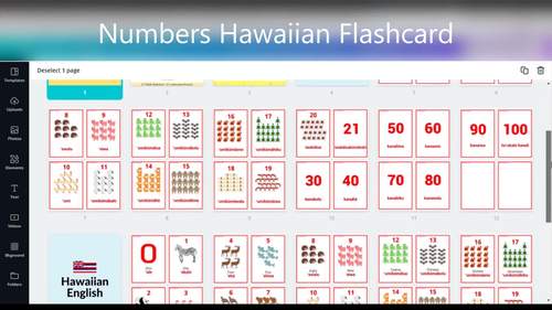 Numbers Hawaiian flashcards by Language Forum | Teachers Pay Teachers