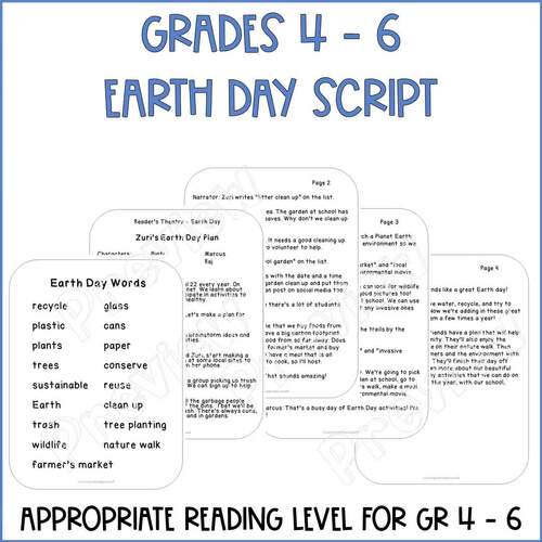 Earth Day Reader's Theatre Script Grades 4-6 ELA DRAMA | TPT