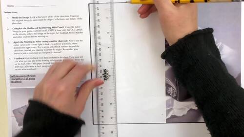 Chocolate Grid Value Drawing - Finish The Other Side - Art Lesson ...