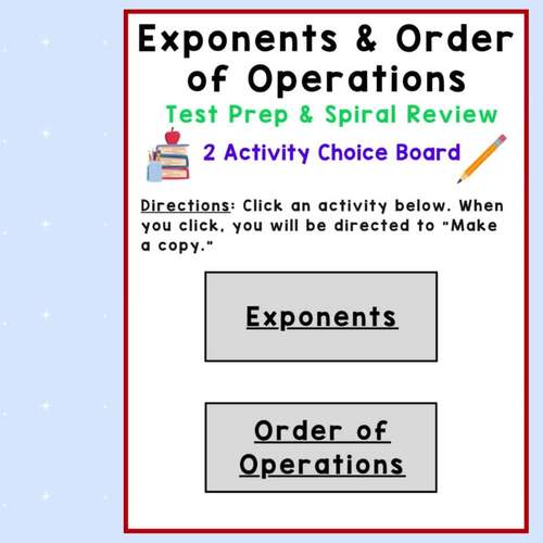 Exponents Order of Operations | 6th & 7th Grade | Math Mystery Digital ...