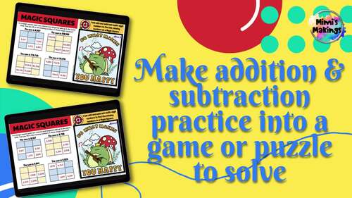 Multi Digit Addition and Subtraction Magic Squares Pixel Art - 4th Grade