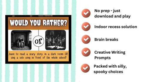 Would You Rather? Halloween Brain Break & Writing Prompts Activity | K ...