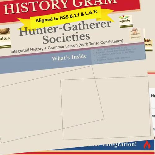 Hunter-Gatherer Societies | History Gram | Grammar In Context | TPT