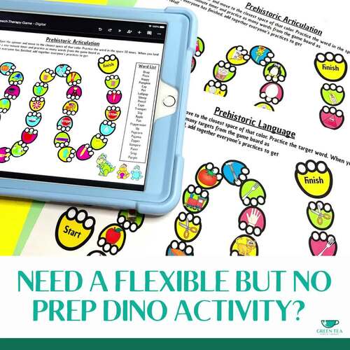 Dinosaur Articulation & Language Board Game BUNDLE - Speech Therapy ...