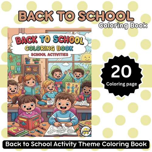 Back to School Coloring Book | Printable PDF | 20 Cute School-Themed Images