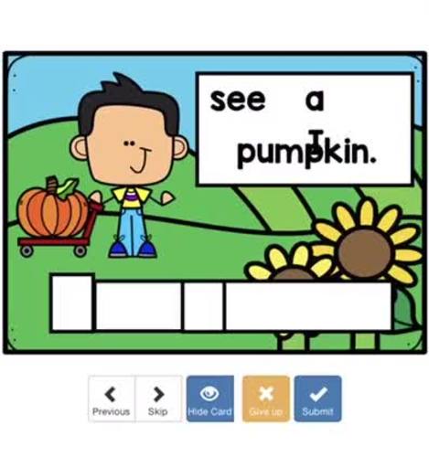 Boom Cards - Fall Sentences by To Teach A Mockingbird | TPT