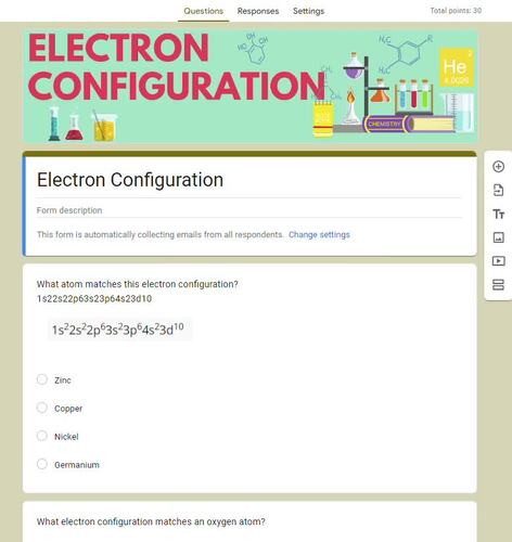 Electrons in Atoms UNIT BUNDLE | Chemistry | Google Forms | TPT