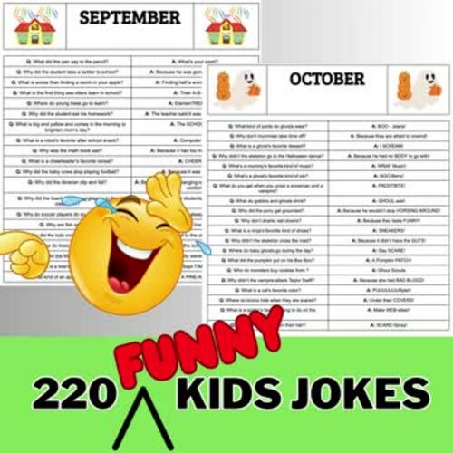 220 Year-Long KIDS JOKES of the Day (All Seasons) Morning Meeting ...