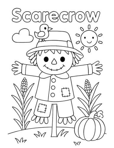 scarecrow coloring page ,harvest,farm,autumn,coloring,printable ...