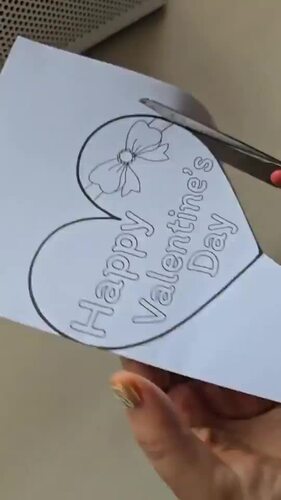 Heart Craft Card for Valentine’s Day:Heart writing:Decorating:16 designs
