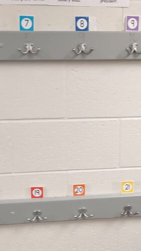 Backpack Hook Numbers in Rainbow Colors | Cubby Numbers | TPT