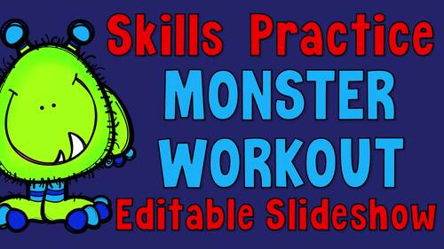 Editable Slideshow to Practice Sight Words and More, Monster Workout
