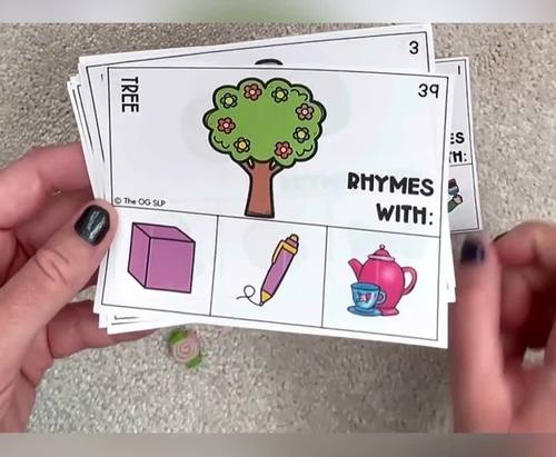 Spring Rhyming Words Task Cards - Spring Phonological Awareness Activities