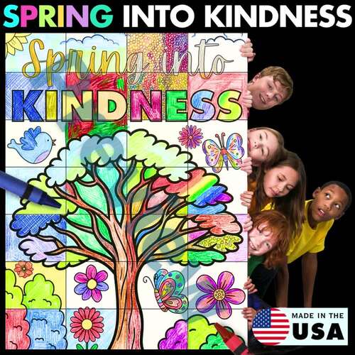 Spring Into Kindness Collaborative Poster | Spring Art and Writing Activity
