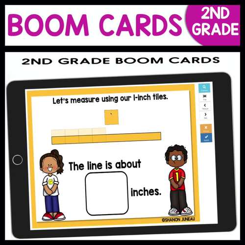 Measurement to the Nearest Inch using Boom Cards | TPT