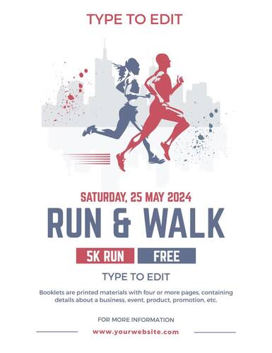 2K Fun Run Challenge Kids Flyers (4) Fully Customize your Flyer Ready ...