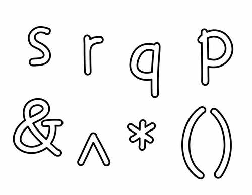 Printable Black Outlined Bulletin Board Letters, Black and White Alphabets