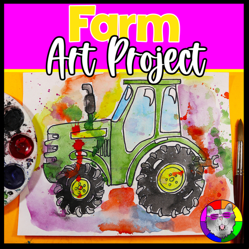 Farm Tractor Art Project, Agriculture Art Lesson for Primary Students