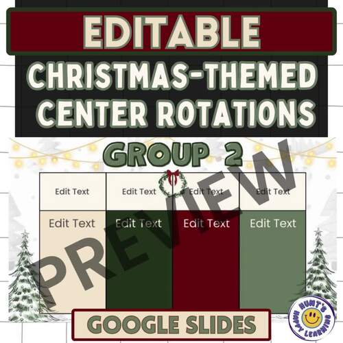 Christmas Editable Google Slides | Center Rotations & Small Group ...