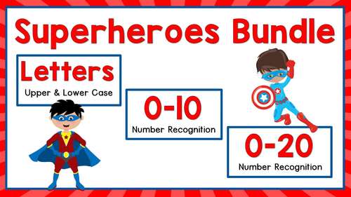 Number Practice and Letter Practice Video Bundle, Superheroes | TPT