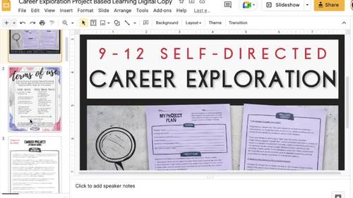 High School Career Exploration Project-Based Learning {Printable & Digital}