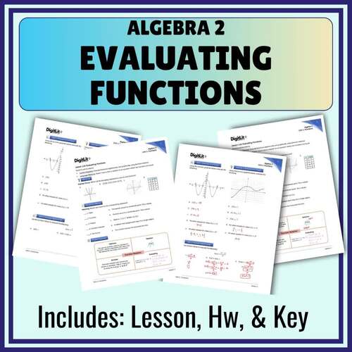 Evaluating Functions Guided Notes, Worksheets, Homewrk 10th-12th Grade ...