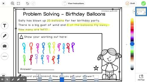 Seesaw Math Activities Problem Solving 1st Grade Enrichment | TPT