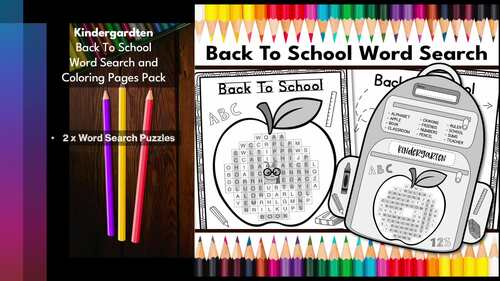 Kindergarten Back to School after Winter Break Word Search and Coloring ...