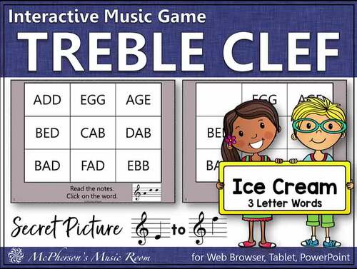 Treble Clef Music Center Note Names Interactive Game {Secret Picture ...