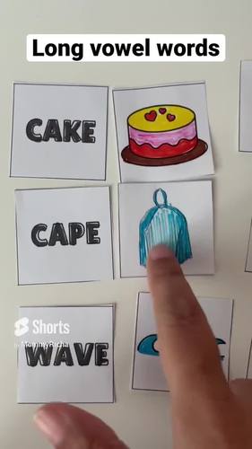 Long Vowel Words Flashcards with Pictures- Trace- Color- Phonics- CVCE ...